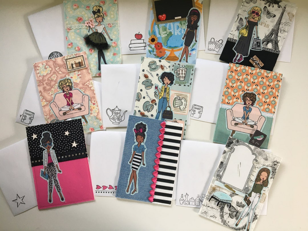 Girly Girl Fabric Postcards/diva Greeting Cards - Etsy
