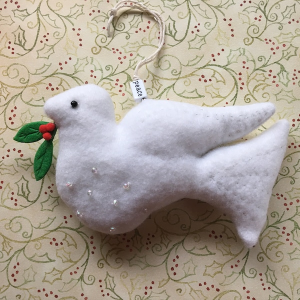 Christmas Felt Dove Ornament - Etsy
