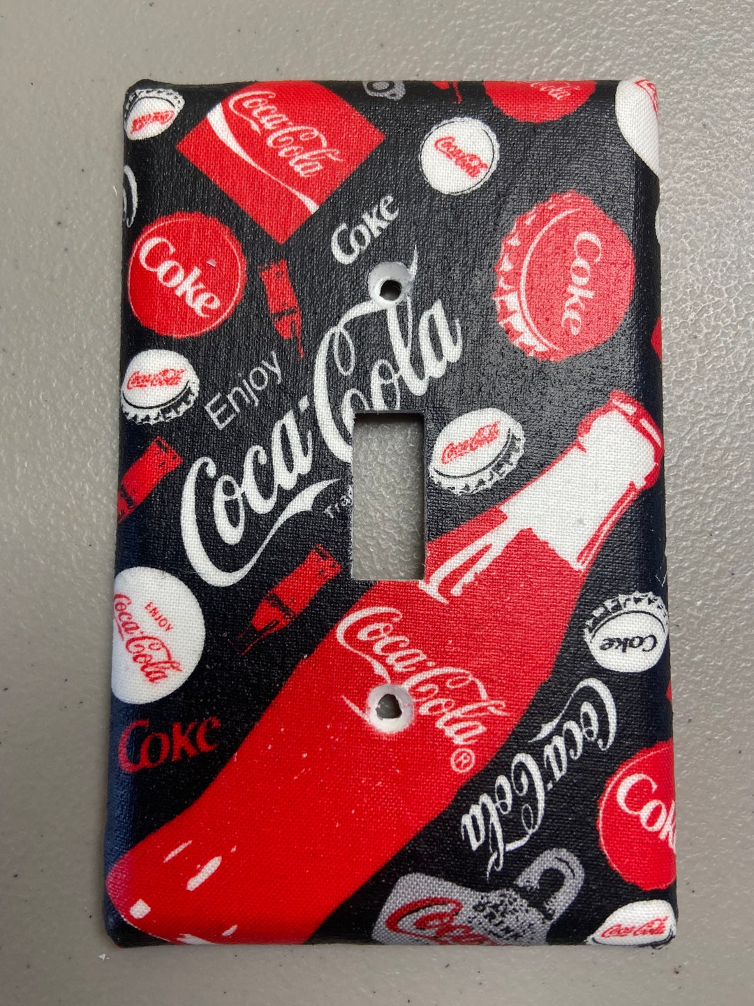 Coke Coca Cola Red Black White Single Light Switch Outlet Cover Decor ...