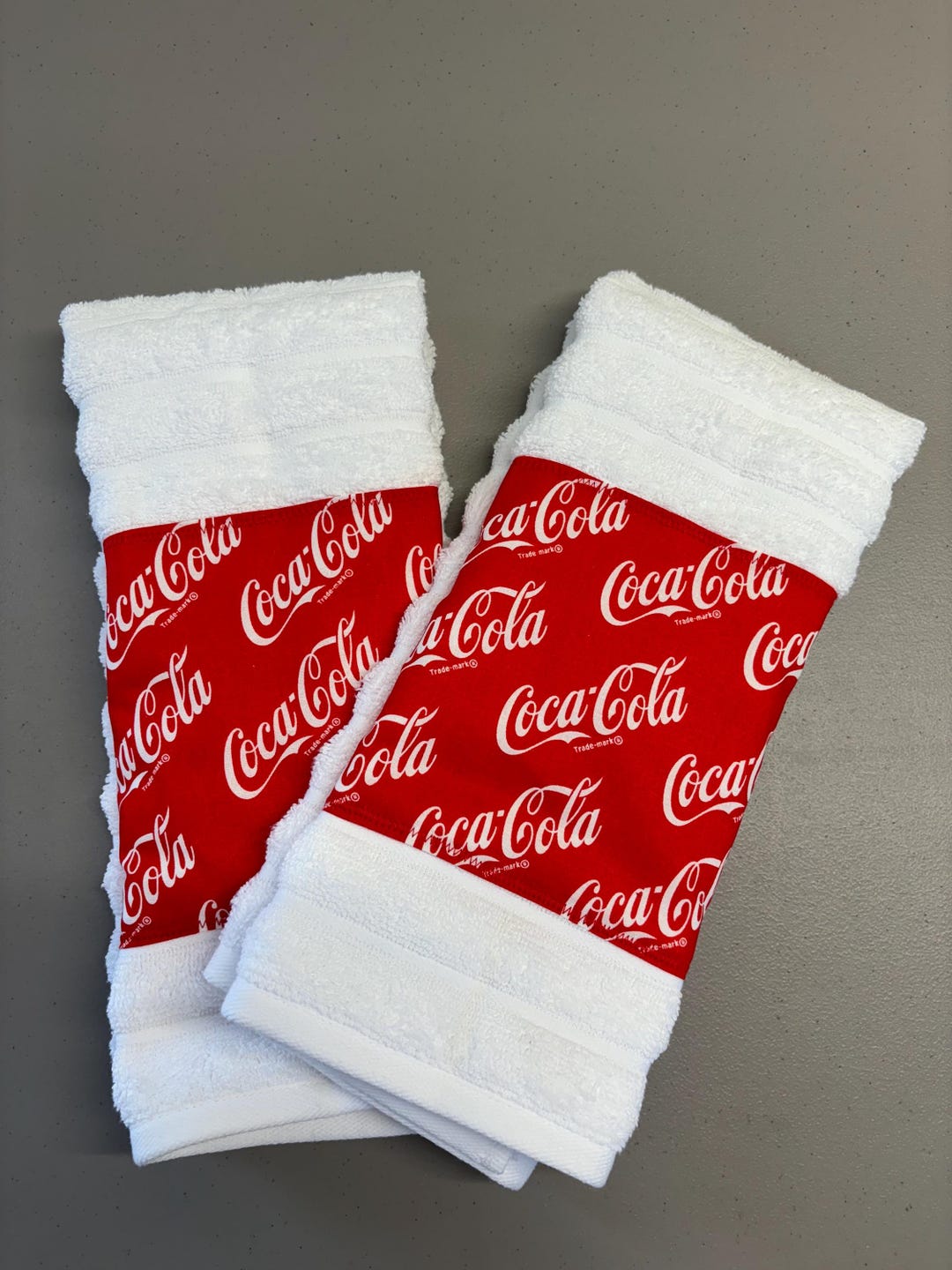 Coca Cola Coke Kitchen Dish Hand Towel White Red Set of 2 - Etsy