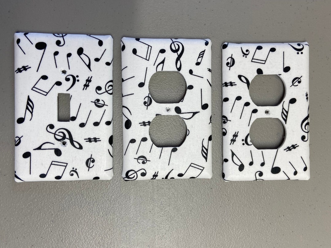 Music Notes Song Writing Instrument Single Light Switch Outlet Cover ...