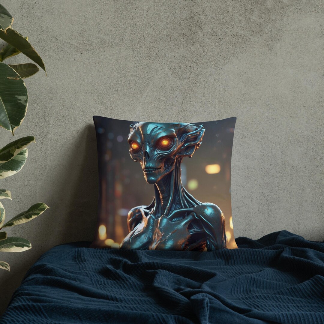 Female Alien Basic Pillow - Etsy