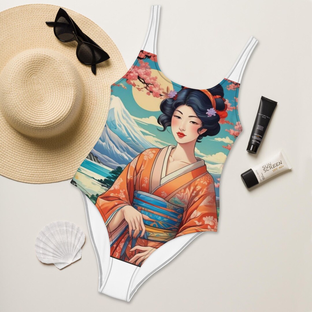Japanese Geisha One-piece Swimsuit - Etsy
