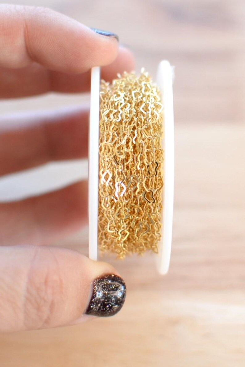 14k Gold Filled Heart Chain, Gold Filled Chain, Permanent Jewelry ...