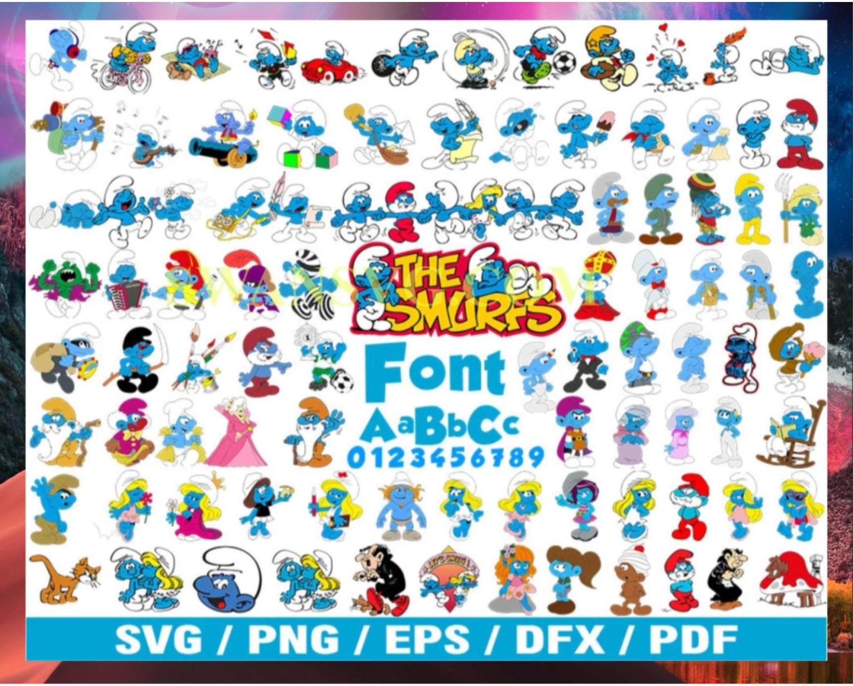 1030 Smurfs Bundle Svg, Smurfs Svg, Mega Bundle Smurfs Png, Smurfs Cut ...