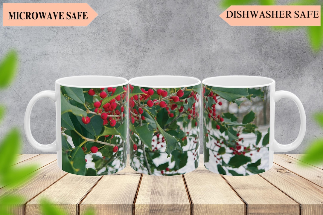 Holiday Season Coffee Mug Christmas Wreath Tea Cup Winter Holiday Mug ...
