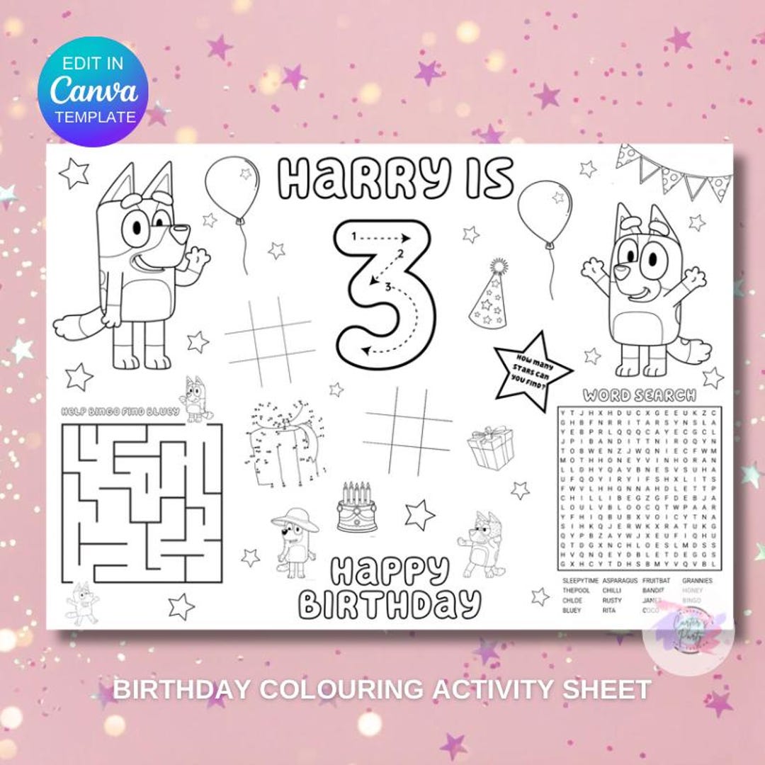 Blue Dog Activity Sheet, Blue Dog Coloring Page, Blue Dog Birthday ...