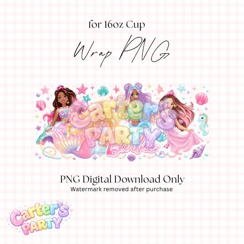 Pink Doll Girl Cartoon 16oz Cup Wrap PNG, UV DTF (digital Download ...