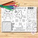 Kids Birthday Coloring Placemat: Party Activity Sheet (digital Download ...