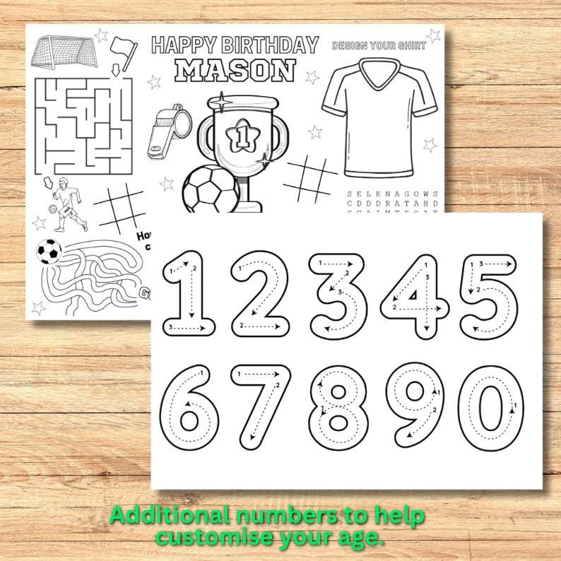 Football Birthday Activity Sheet: Printable Party Game (digital ...