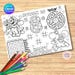 Kids Birthday Coloring Placemat: Custom Activity Sheet (digital ...