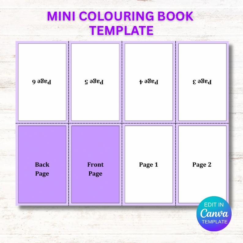 Blank Mini Coloring Book Template: A4 Foldable Design (digital Download ...