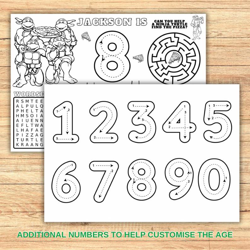 Kids Birthday Coloring Placemat: Kids Activity Sheet (digital Download ...