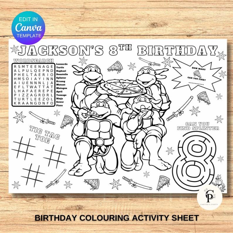 Kids Birthday Coloring Page: Printable Kids Activity (PDF Template) - Etsy