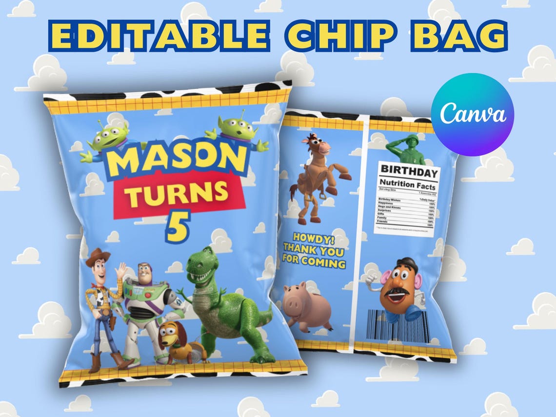 Toy Story Favor Chip Bags-custom Chip Bags-printables-digital-toy STORY ...