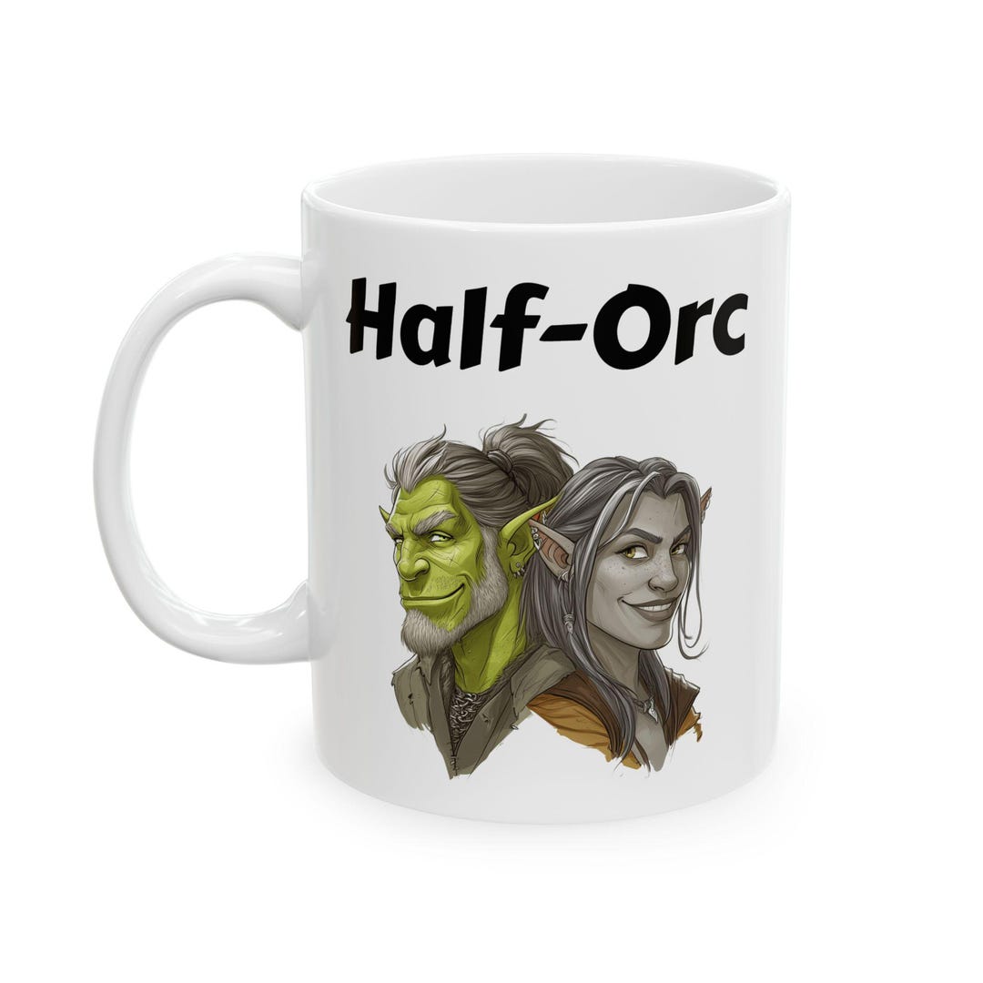 D&D Half-orc Ceramic Mug, RPG Coffee Cup, Gamer Gift, Fantasy Tea Mug ...