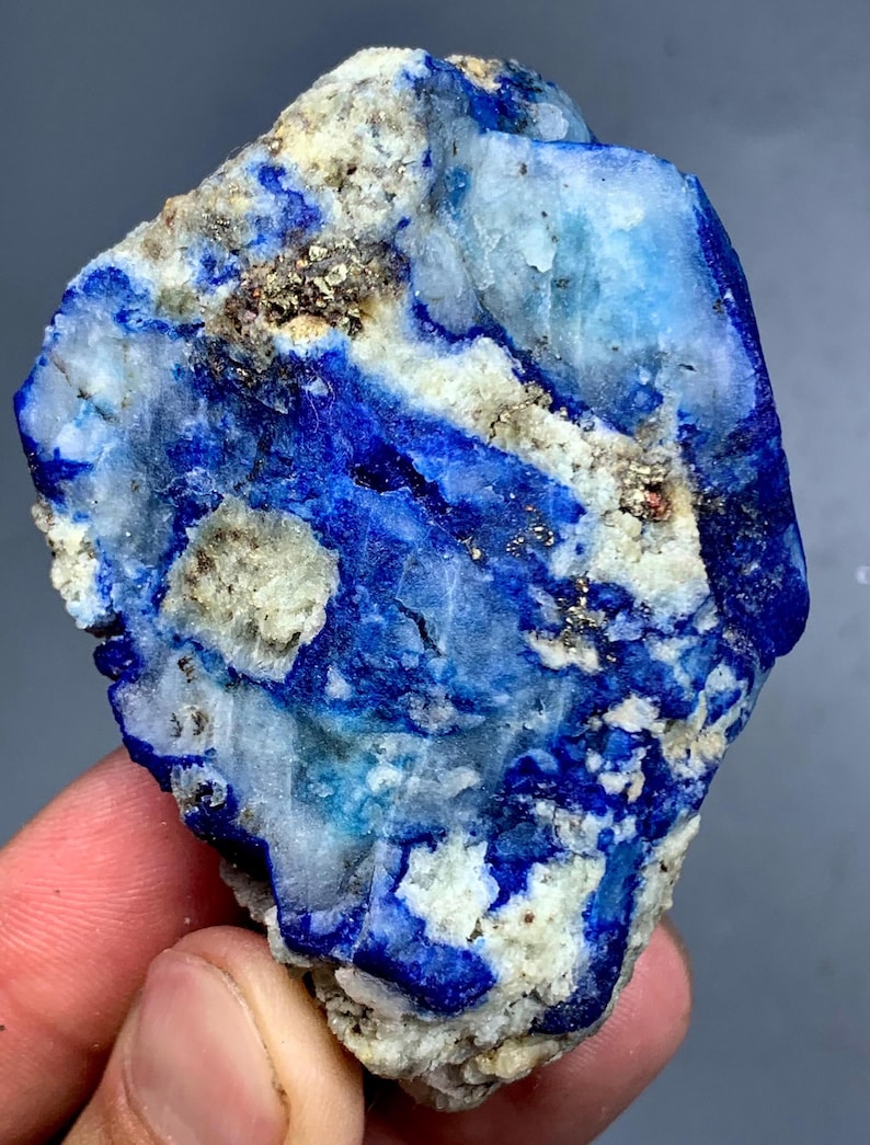 132g Vibrant Afghanite Crystal With Pyrite Inclusions – Rare Blue ...
