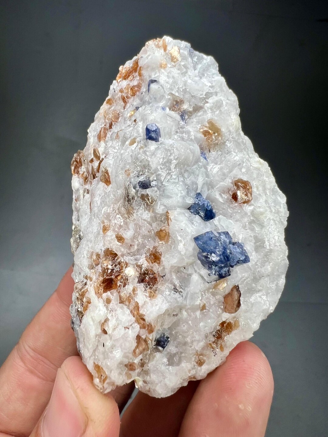 115g Blue Spinel Crystal on Matrix From Pakistan | Natural Raw Gemstone ...