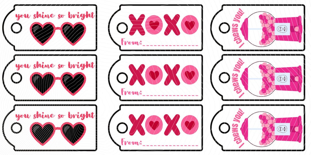 Valentine Themed Gift Tags - Etsy