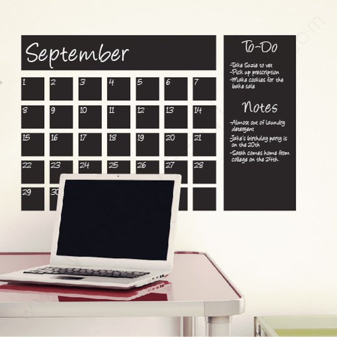 SALE! Chalkboard Calendar Wall Decals - Etsy