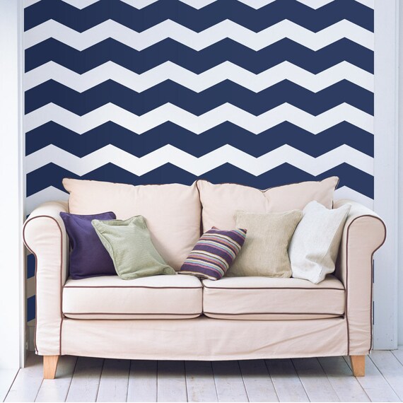 Chevron Decals For Walls Chevron Stripe (acute Angle) Wall Pattern