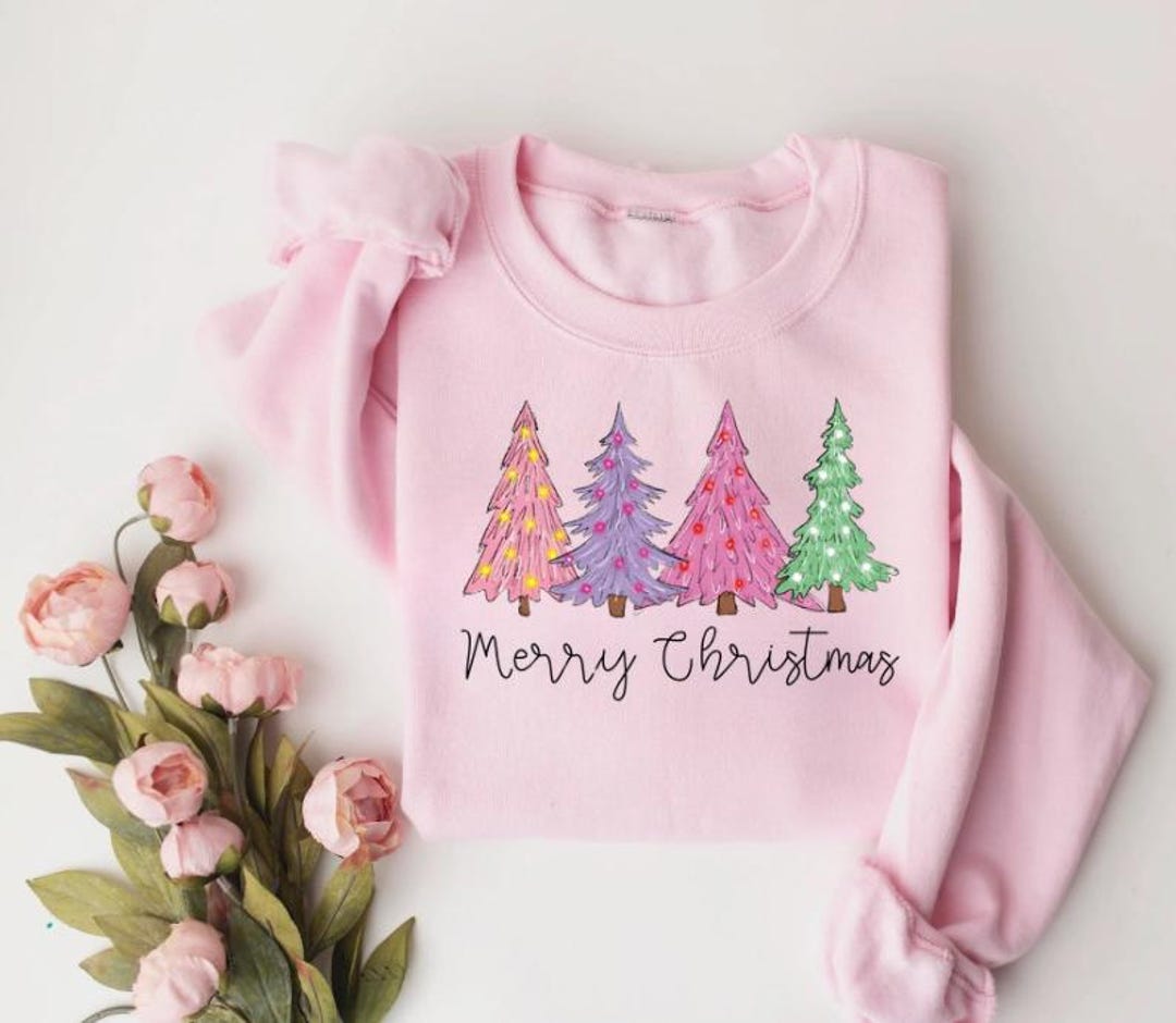 Comfort Colors,merry Christmas Tree Shirt, Merry & Bright Christmas ...