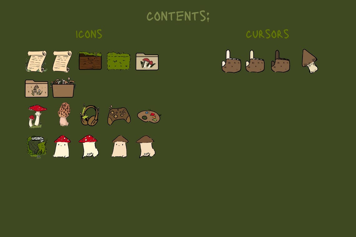 Goblincore Mushroom Desktop Theme | Background Wallpaper Organizer Set ...