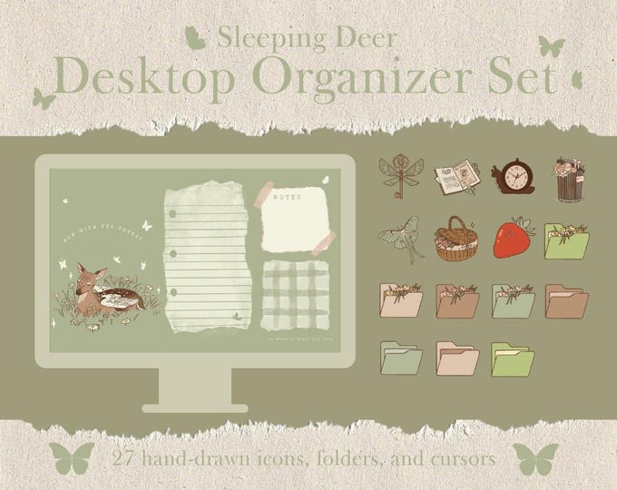 Goblincore Mushroom Desktop Theme | Background Wallpaper Organizer Set ...