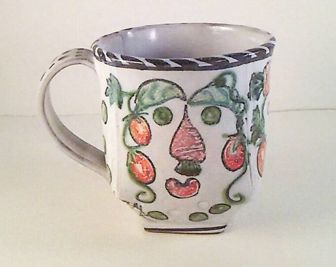 Veggie Face Ceramic Mug. A Mug for Vegetable Lovers. Hand Made and Hand ...