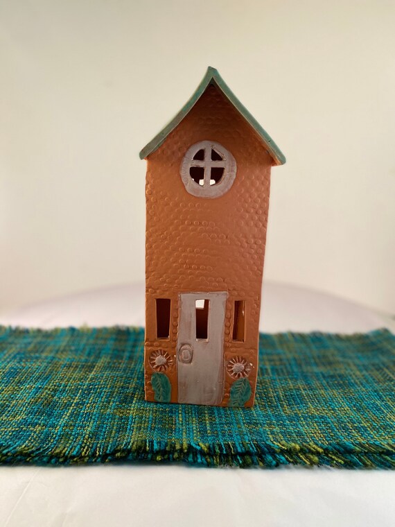 Ceramic House is a Garden Ornament for Your Patio Container | Etsy
