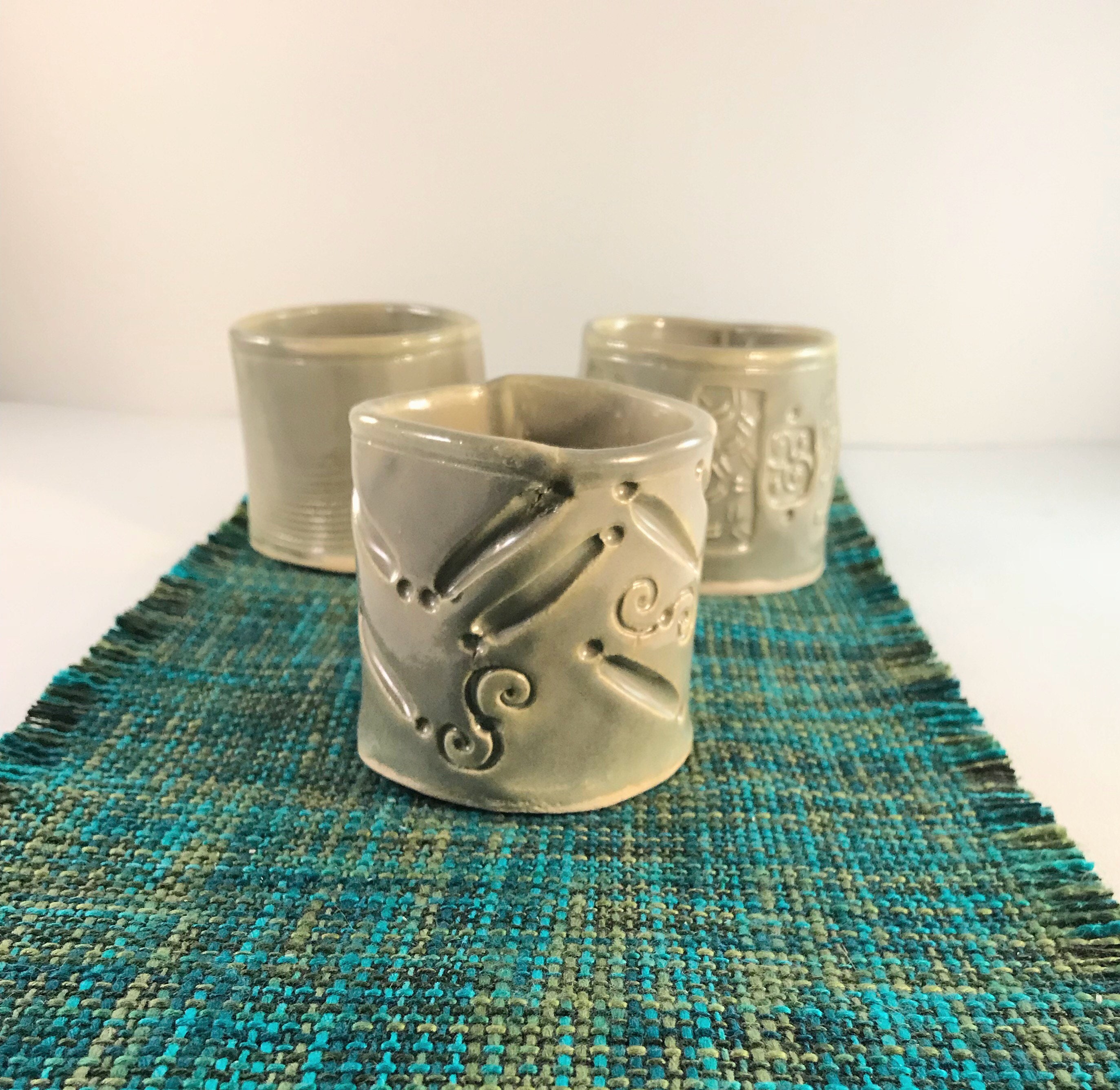 Pottery tea bowl planter or tumbler. Are hand built in white | Etsy