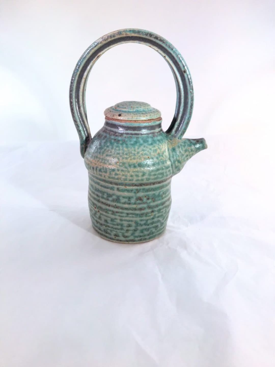 Personal, Single Serve, Stoneware Teapot That is a Lovely Turquoise ...