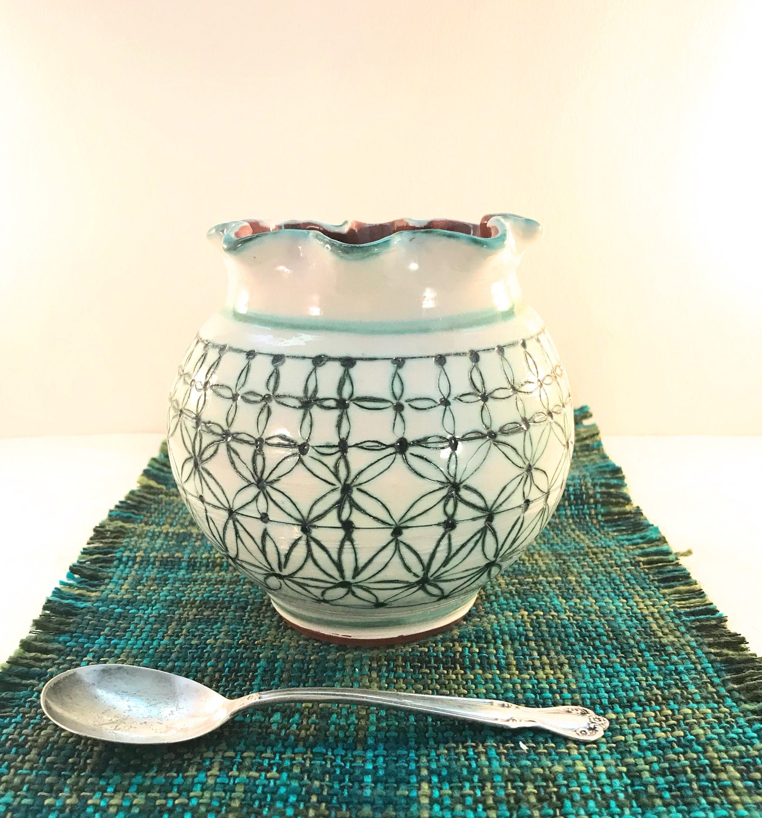 Decorative Ceramic Holiday Vase. Terracotta Vase With Hand - Etsy