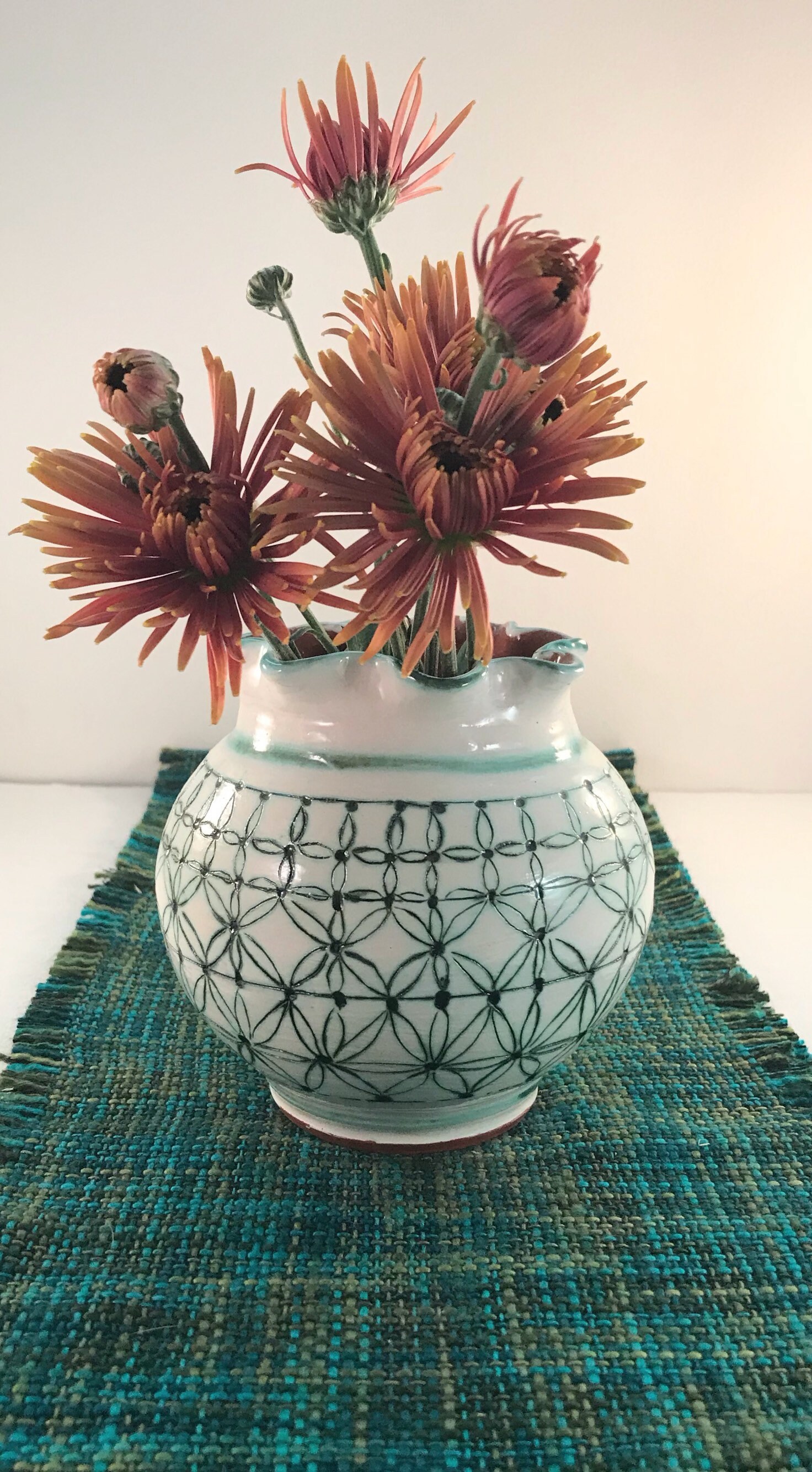 Decorative Ceramic Holiday Vase. Terracotta Vase With Hand - Etsy