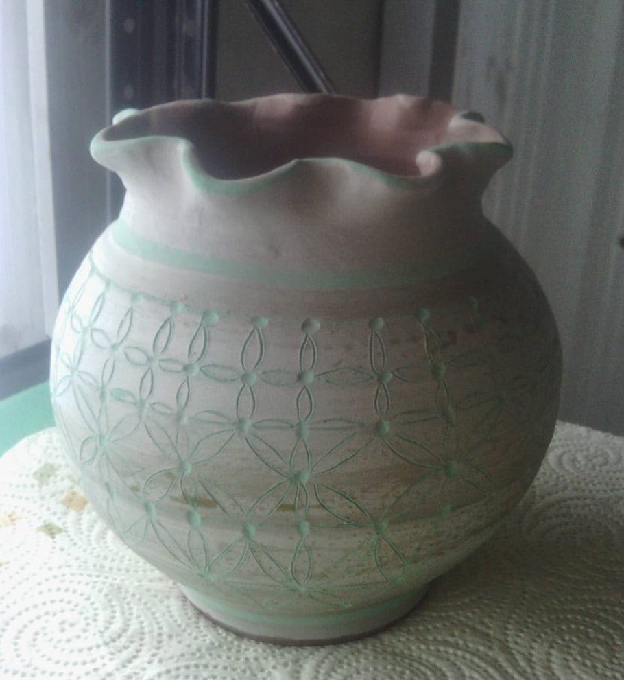 Decorative Ceramic Holiday Vase. Terracotta Vase With Hand - Etsy