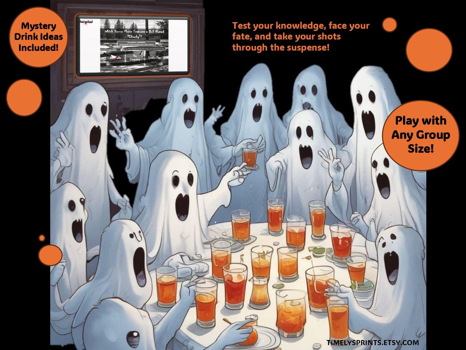 Horror Movie Trivia Drinking Game | Interactive, Printable (PDF) - Etsy