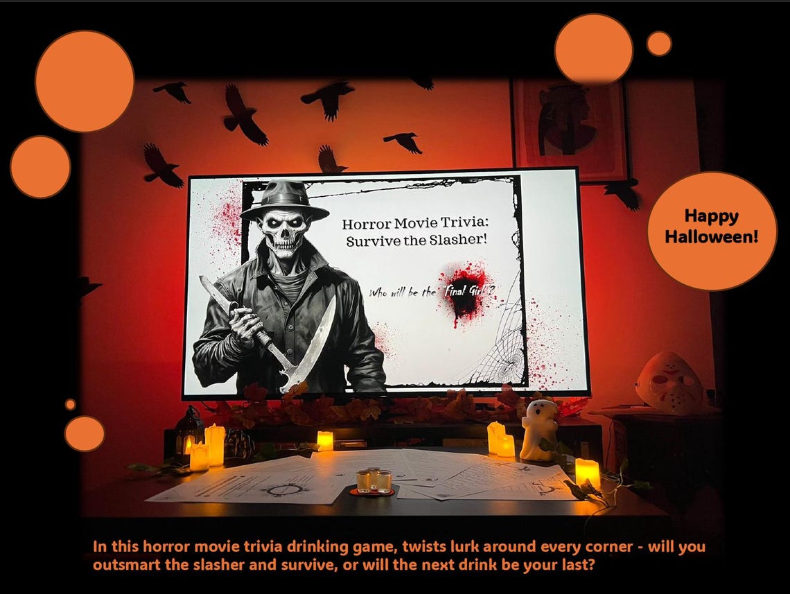 Horror Movie Trivia Drinking Game | Interactive, Printable (PDF) - Etsy