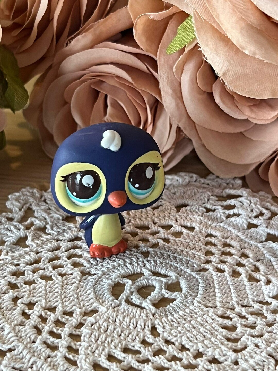 Authentic Penguin #2495 Blue LPS Vintage Hasbro Littlest Pet Shop ...