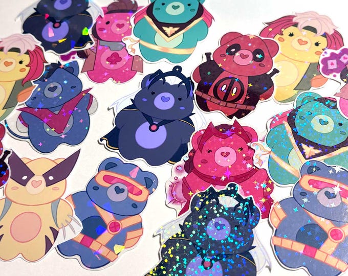 X-men Bear Stickers | Marvel X-men Wolverine Deadpool Rogue Gambit ...