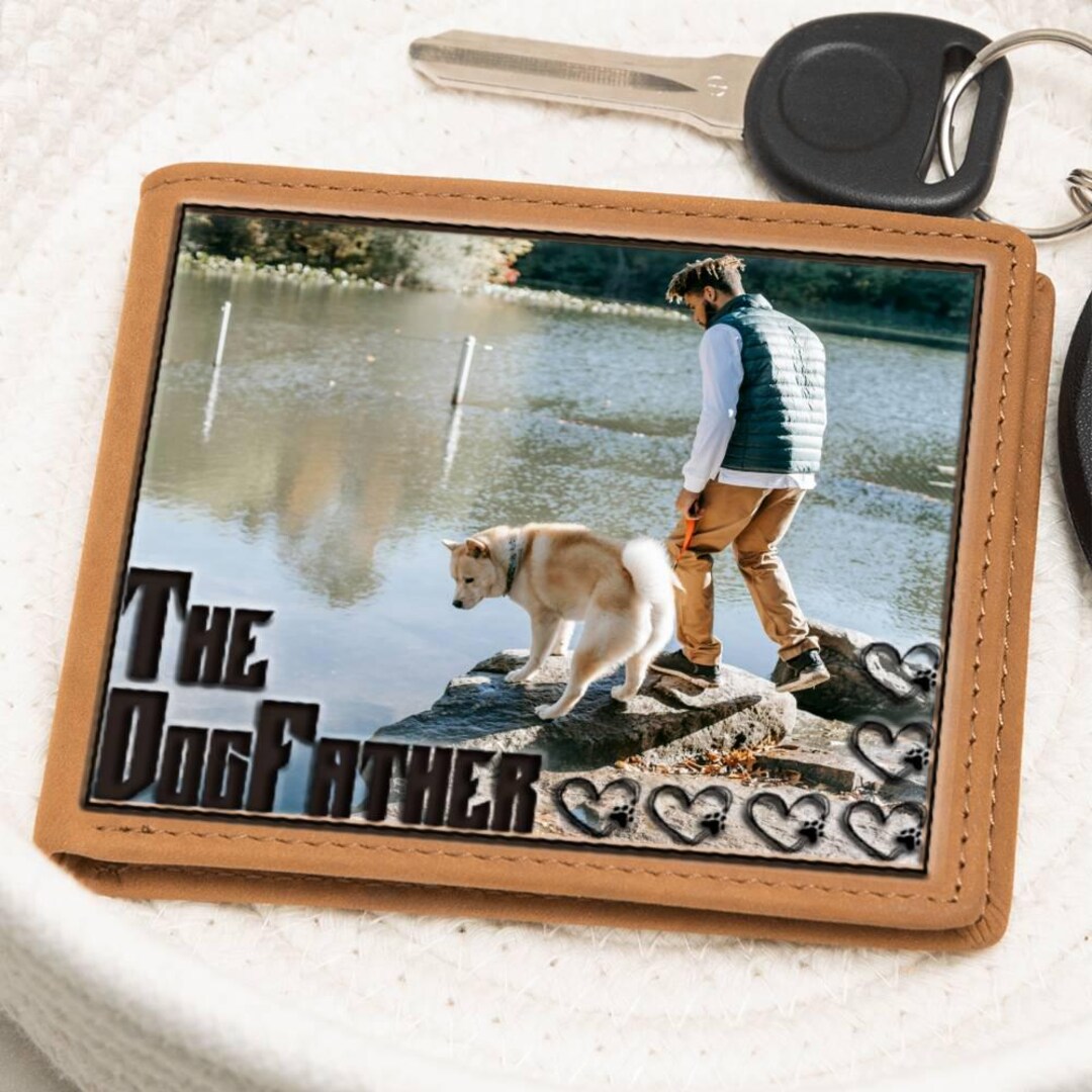 Wallet for Dog Dad Gift Custom Dog Photo Gifts Leather Wallet ...