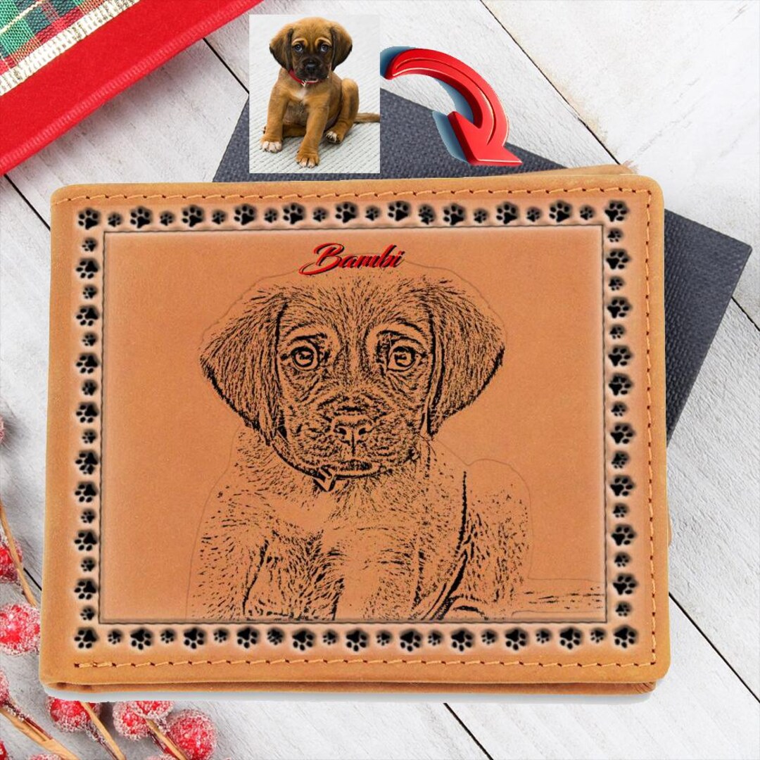 Personalized Dog Wallets for Men – Custom Pet Portrait Wallet, Dog ...