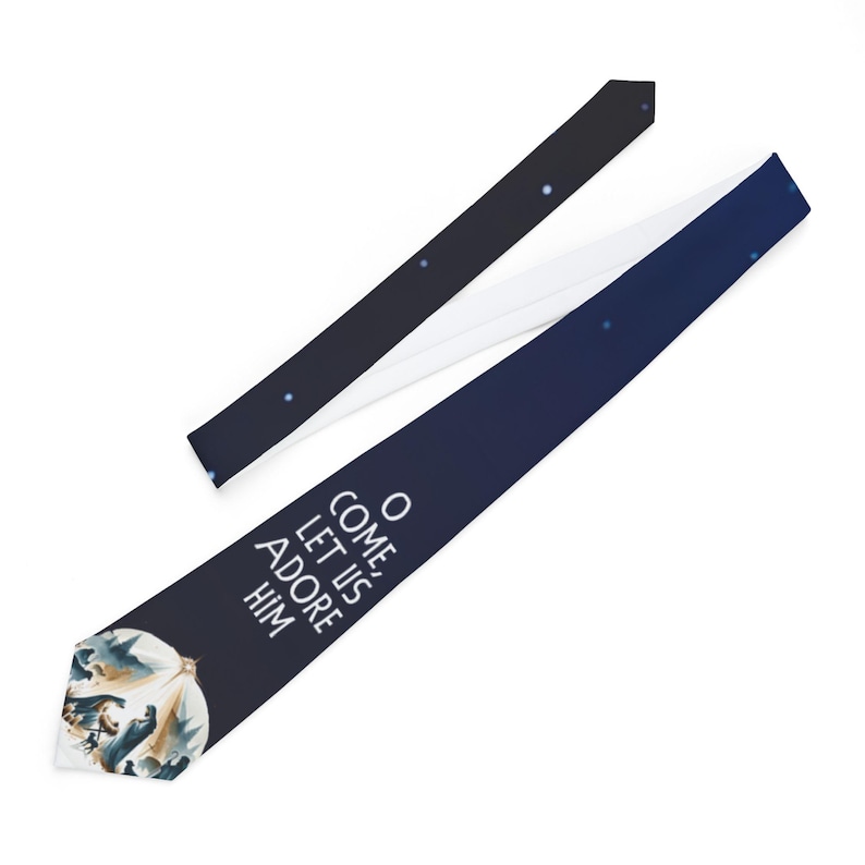 Nativity Christmas Necktie, O Come Let Us Adore Him Tie, Church and ...