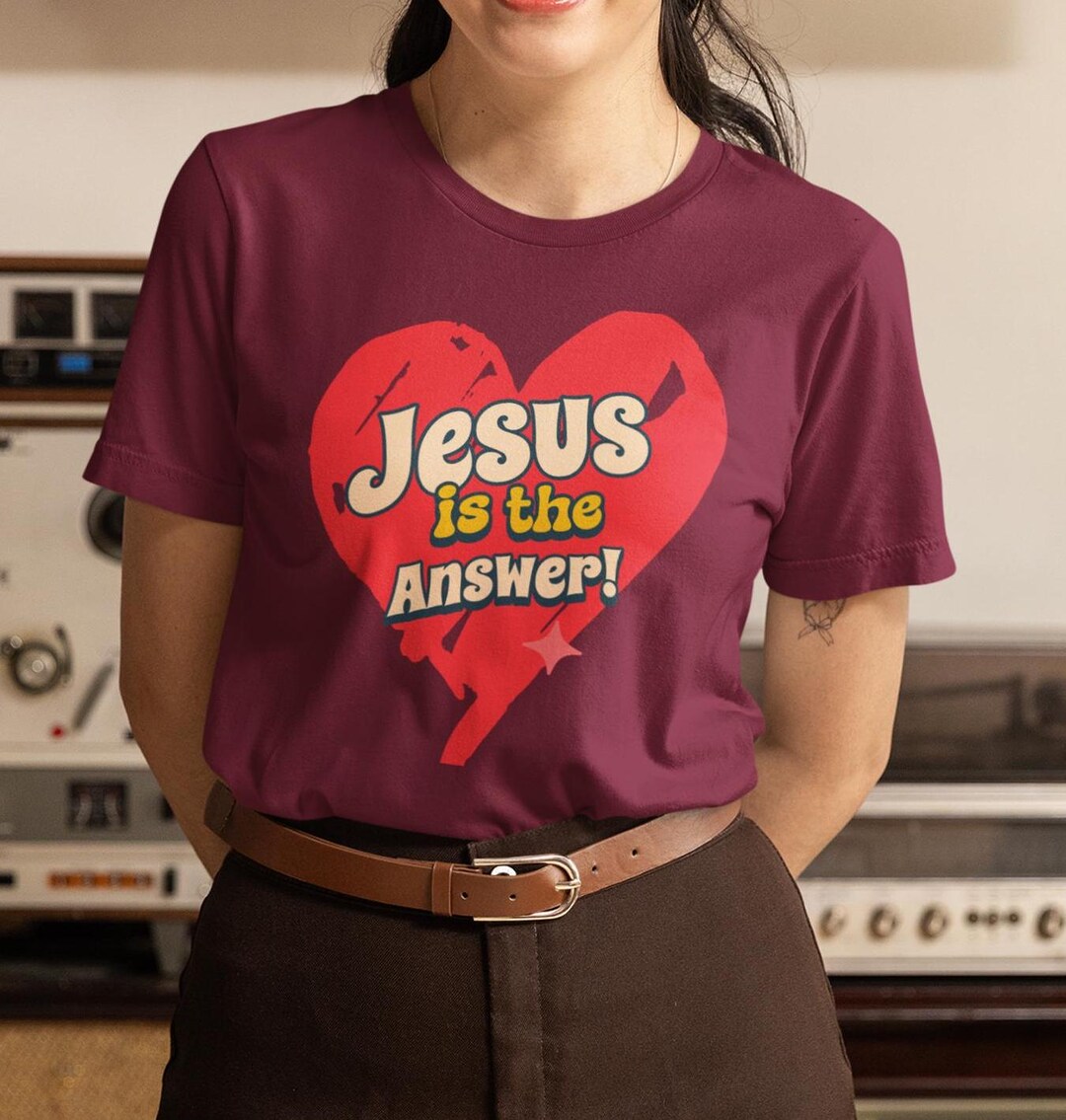 Jesus is the Answer Woman Heavy Cotton Tee, Faith Inspirational Graphic ...