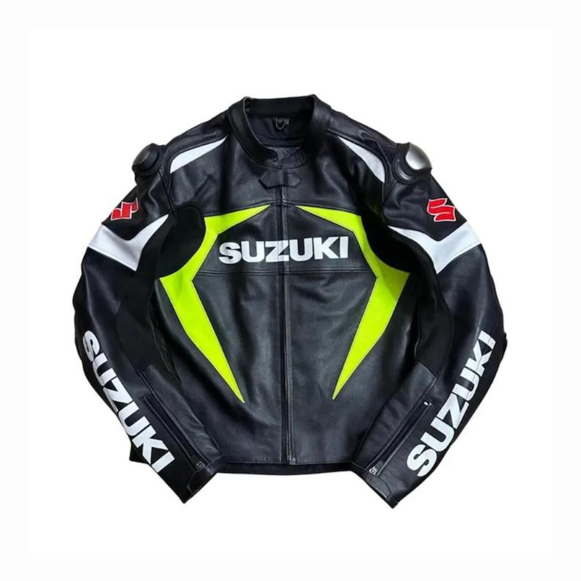 Suzuki Leather Motorcycle Racing Jacket: Cowhide Biker Armor - Etsy
