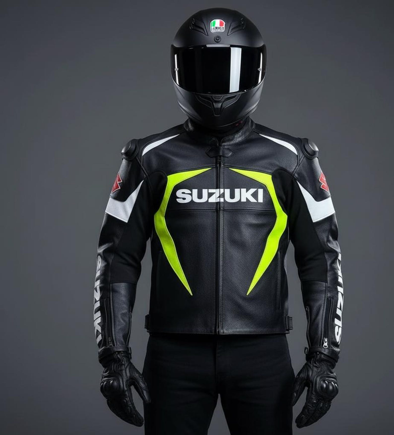 Suzuki Leather Motorcycle Racing Jacket: Cowhide Biker Armor - Etsy
