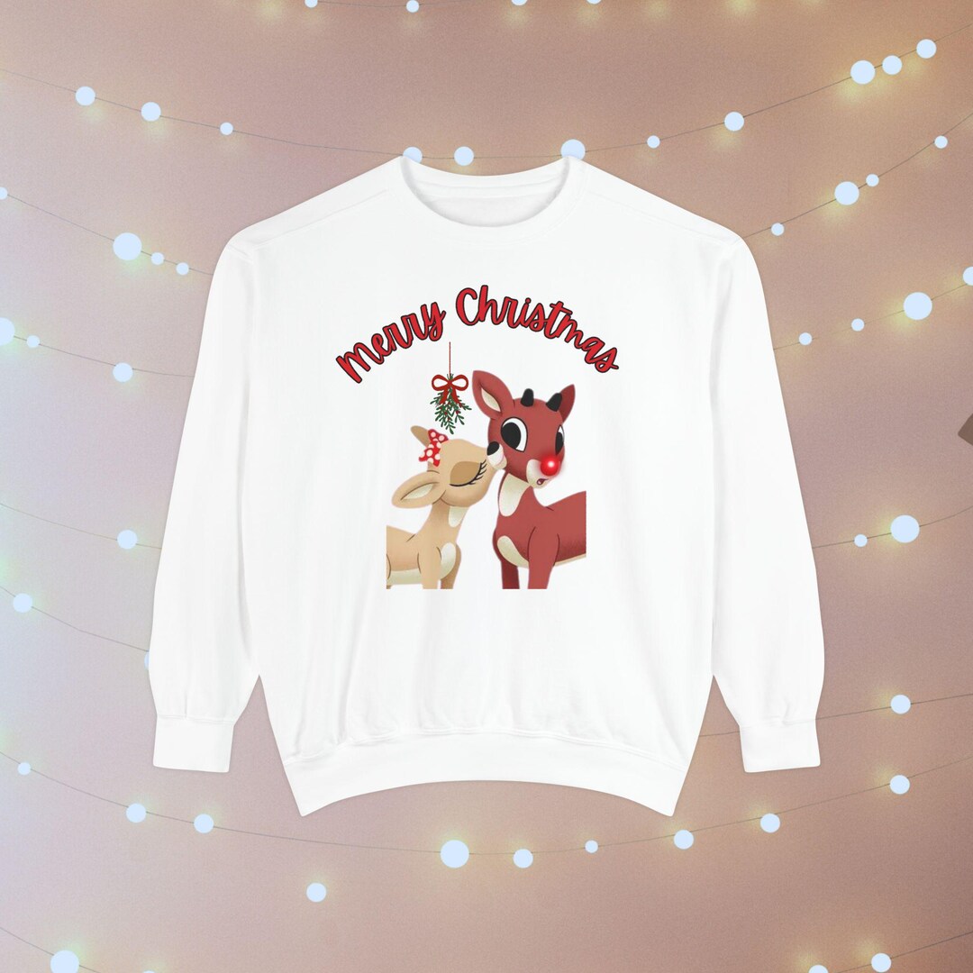 Rudolf Christmas Sweater Comfort Colors Sweatshirt, Holiday Shirt, Cute ...