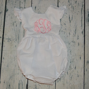 Baby Girl Ruffle Bottom Bubble Romper Personalized, Monogrammed Baby ...