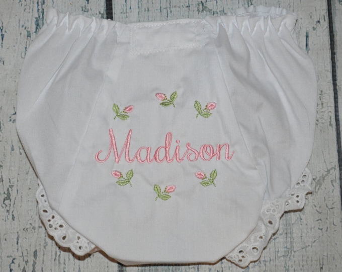 Monogram Baby Bloomers Rosebud Baby Girl Bloomers Rose Bud | Etsy
