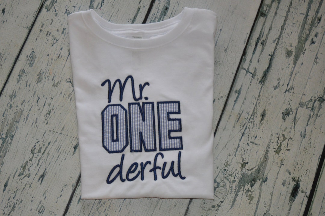 Mr ONE Derful Birthday Shirt or Bodysuit First Birthday Wonderful - Etsy