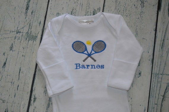 Personalized Tennis Baby Gown or Bodysuit Layette Coming Home | Etsy